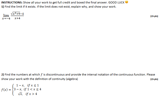 Solved Find the numbers at which f ﻿is discontinuous and | Chegg.com