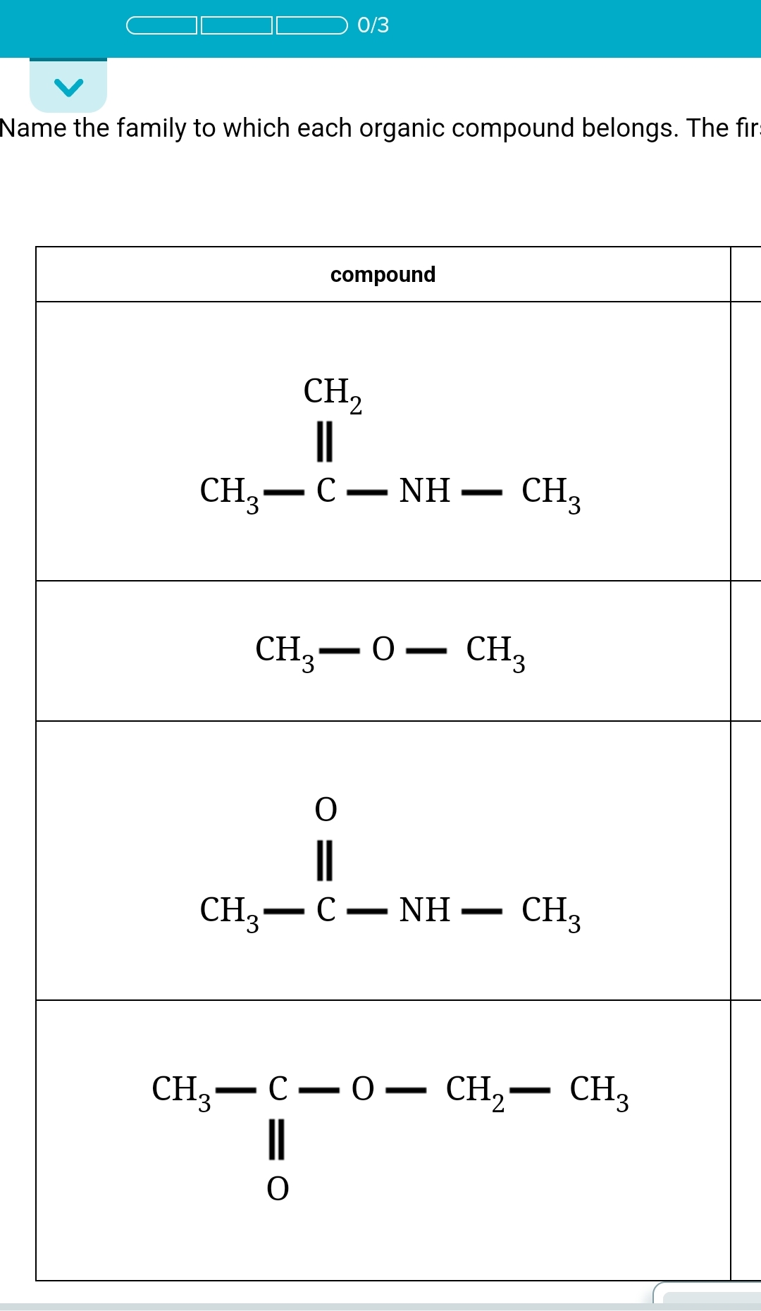 Solved Name the family to which each organic compound | Chegg.com