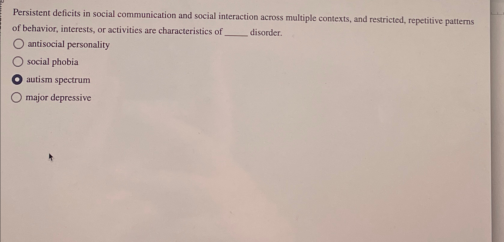 Solved Persistent deficits in social communication and | Chegg.com