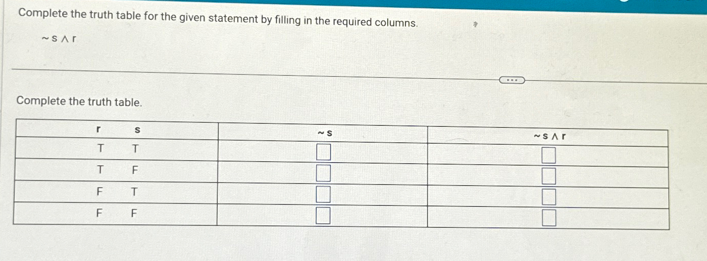 Solved Complete the truth table for the given statement by | Chegg.com