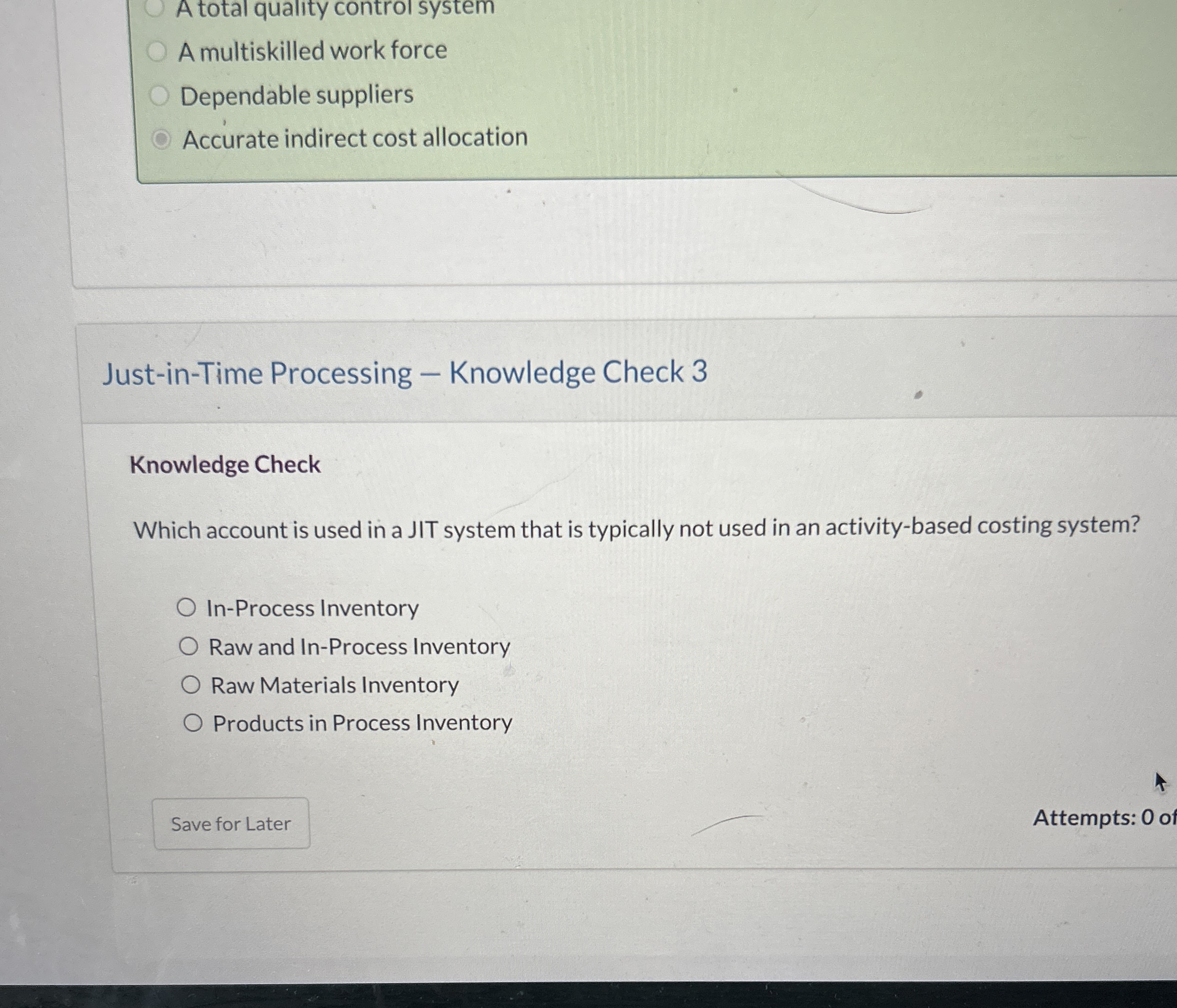 Solved A total quality controi systemA multiskilled work | Chegg.com