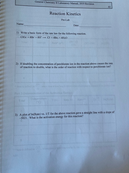 Solved General Chemistry II Laboratory Manual, 2019 Revision | Chegg.com