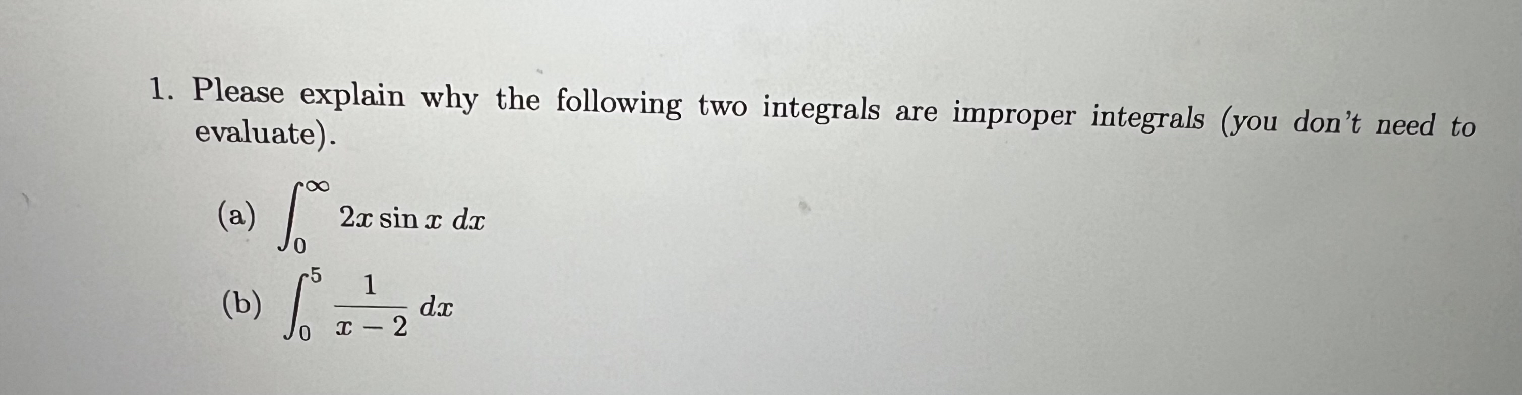 Solved Please explain why the following two integrals are | Chegg.com