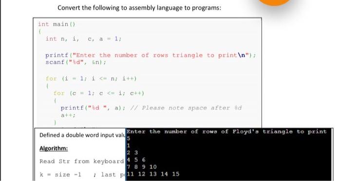 Solved Convert the following to assembly language to | Chegg.com