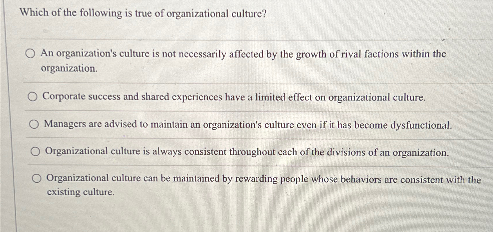 Solved Which of the following is true of organizational | Chegg.com