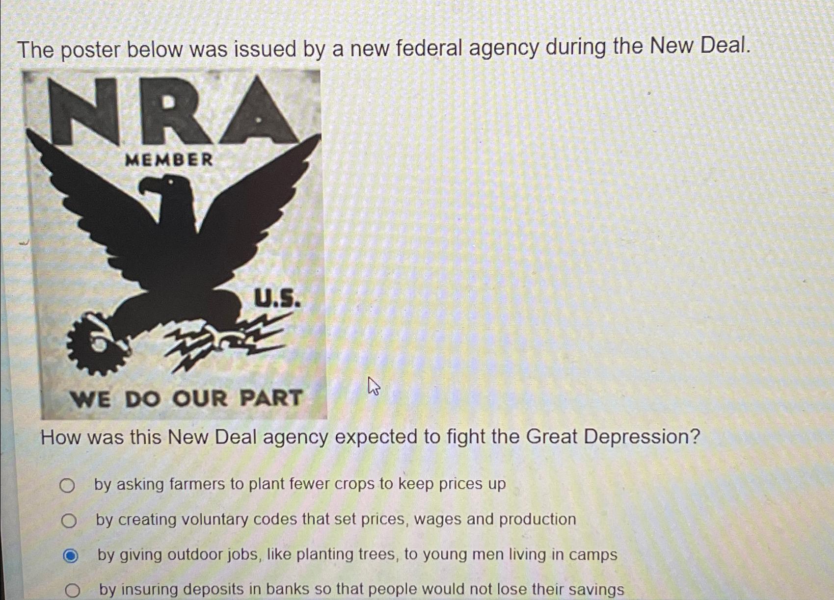 Solved The poster below was issued by a new federal agency | Chegg.com