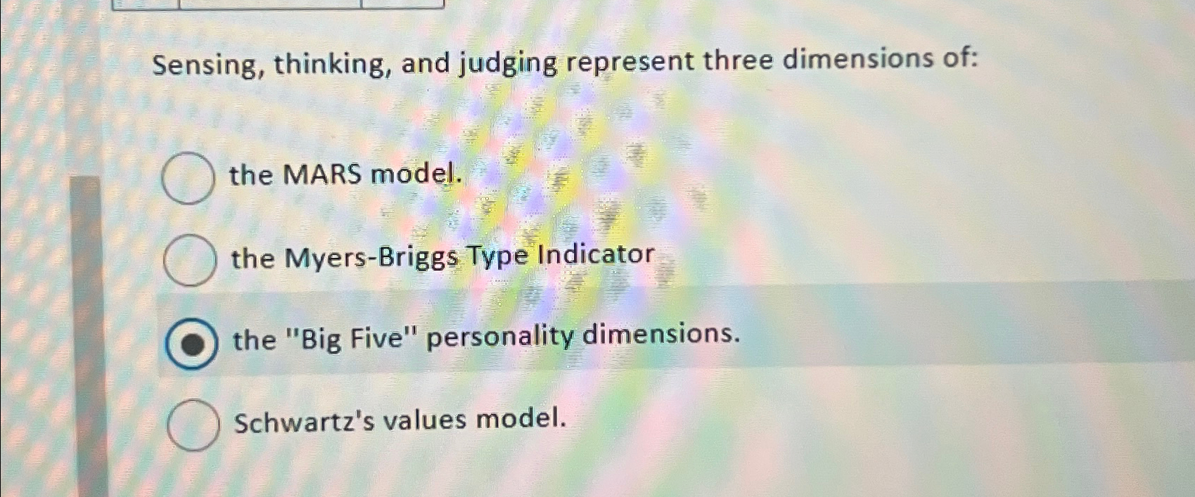 Solved Sensing, thinking, and judging represent three | Chegg.com