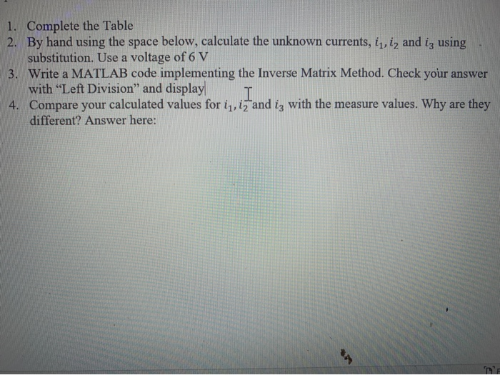 Solved Procedure 1. The currents flowing through loop 1 and | Chegg.com