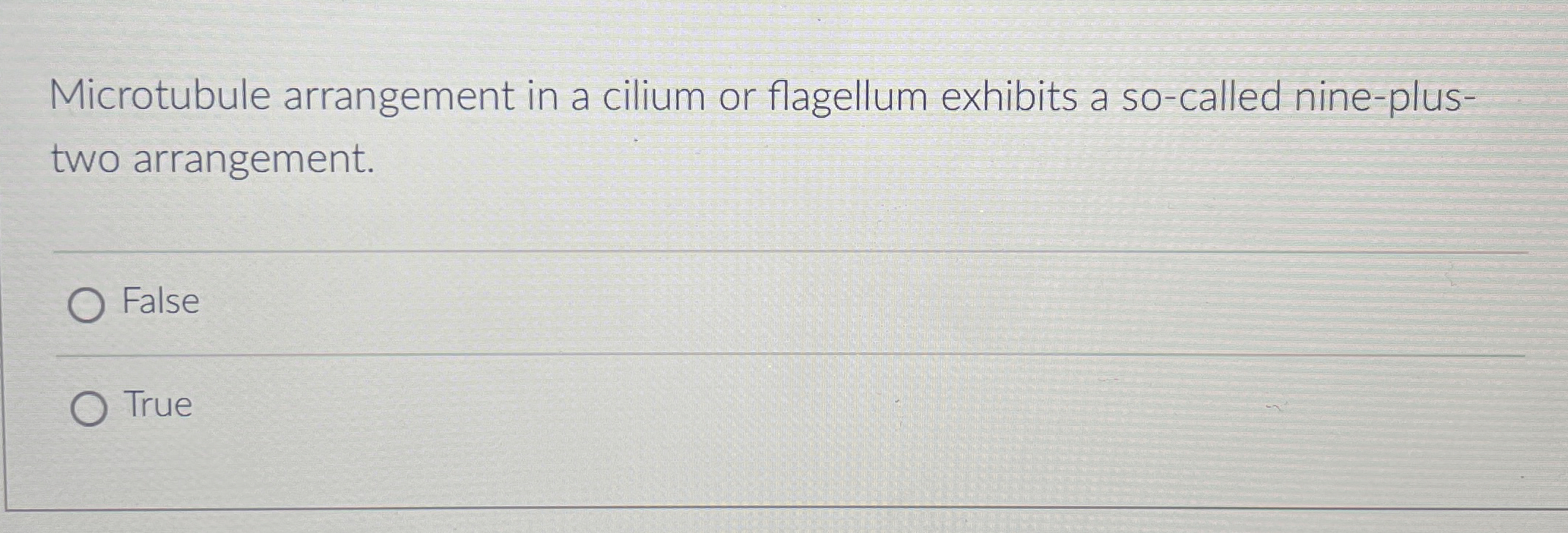 Solved Microtubule arrangement in a cilium or flagellum | Chegg.com