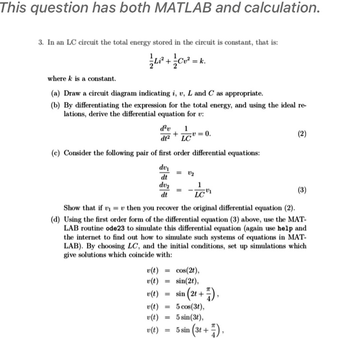 Solved This question has both MATLAB and calculation. 3. In | Chegg.com