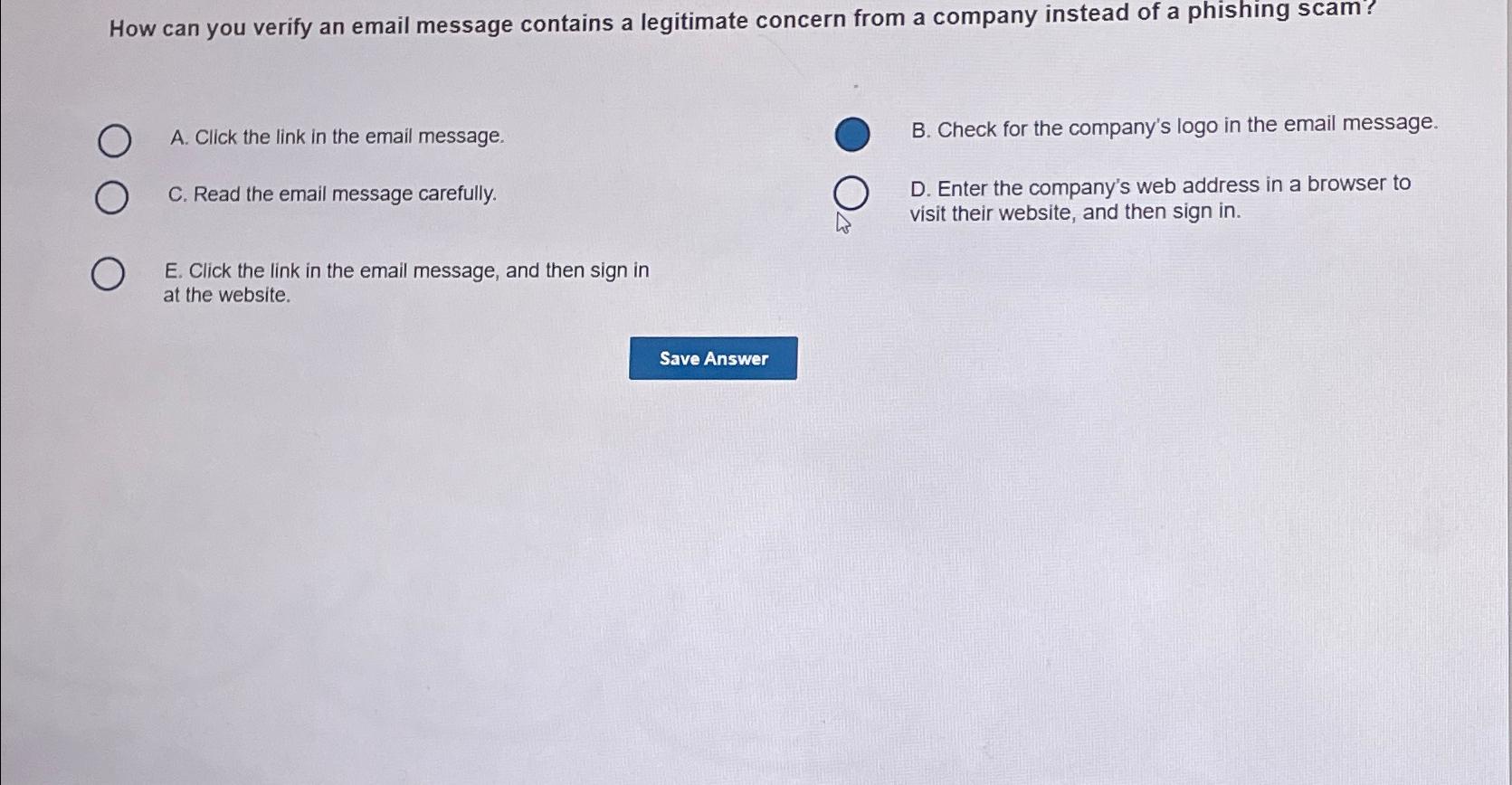 Solved How can you verify an email message contains a | Chegg.com