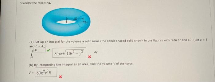 Solved Consider the following. (a) Set up an integral for | Chegg.com