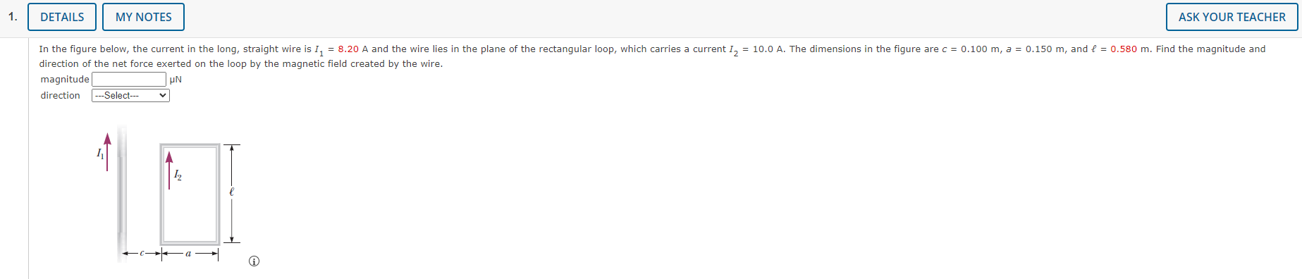 Solved direction of the net force exerted on the loop by the | Chegg.com