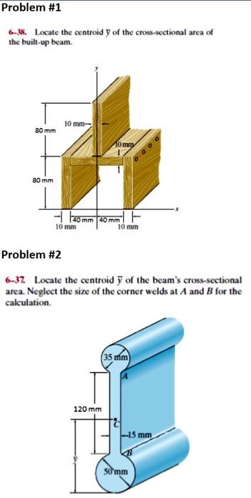 Solved 6-38. Locate the centroid yˉ of the cross-sectional | Chegg.com