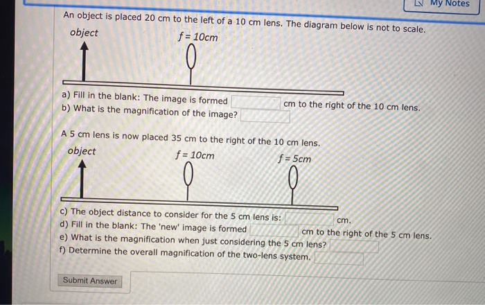 Solved An object is placed 20 cm to the left of a 10 cm | Chegg.com