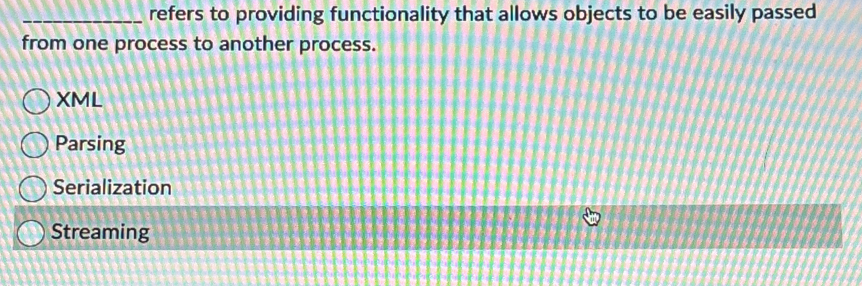 Solved refers to providing functionality that allows objects | Chegg.com