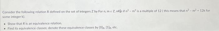 Solved Consider the following relation R defined on the set | Chegg.com
