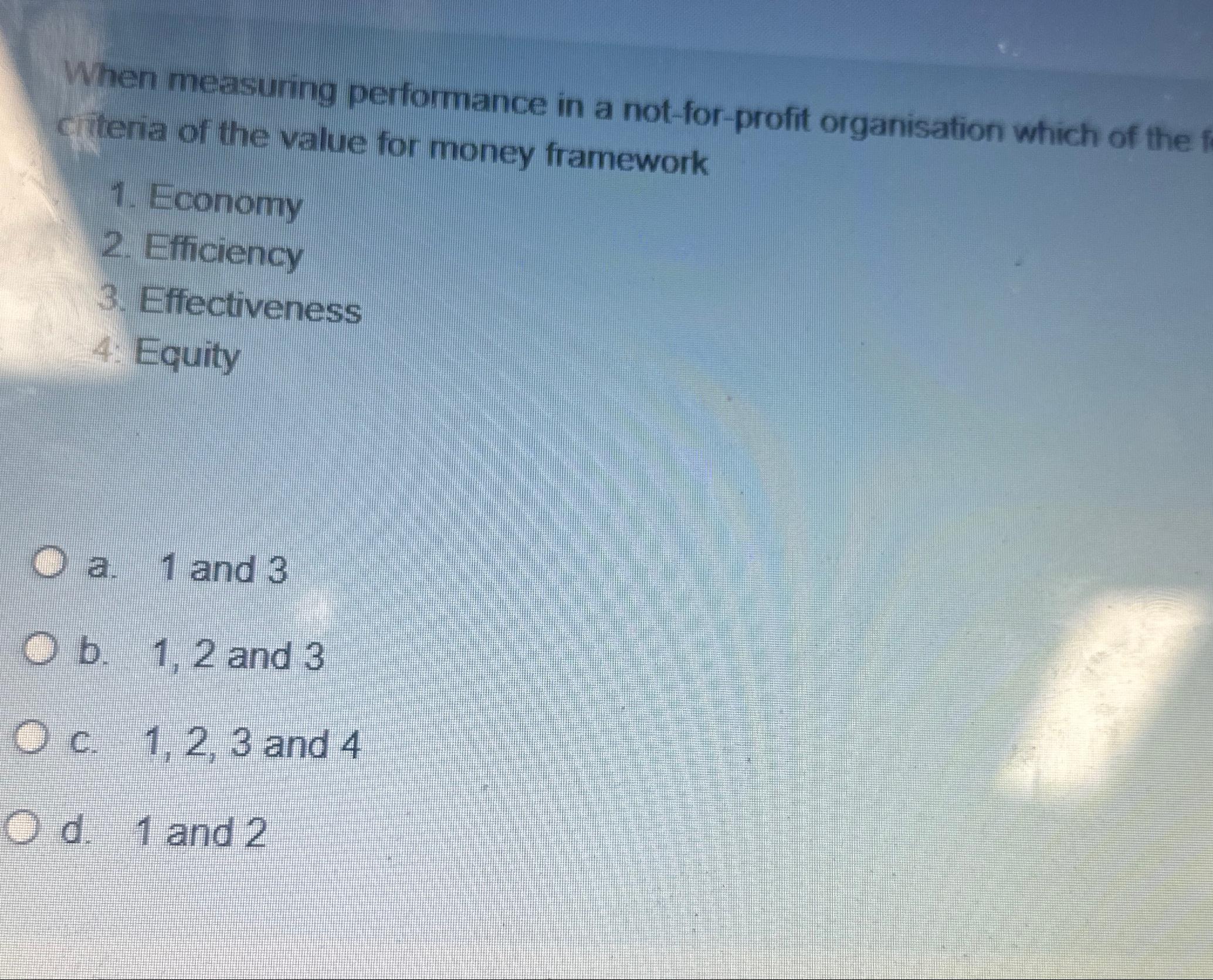 Solved When measuring performance in a not-for-profit | Chegg.com