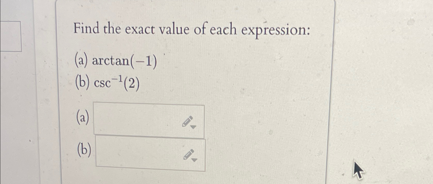 Solved Find the exact value of each | Chegg.com