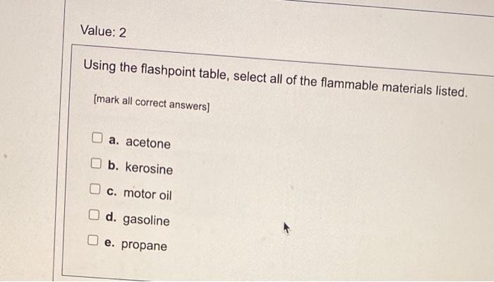 Solved Liquids with flash points below 37.7∘C(100∘F) are | Chegg.com