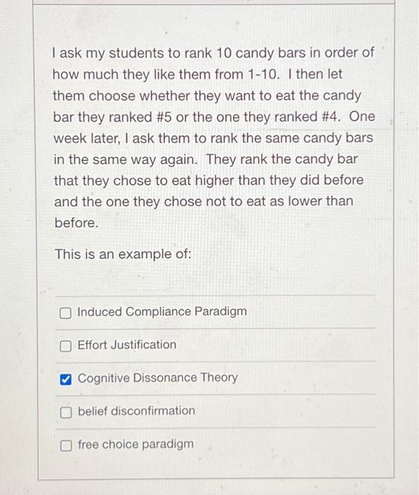Solved I ask my students to rank 10 candy bars in order of | Chegg.com