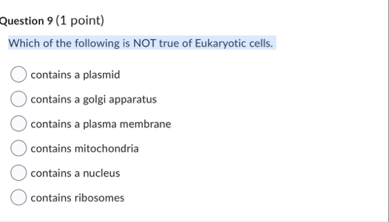 Solved Question 9 (1 ﻿point)Which of the following is NOT | Chegg.com