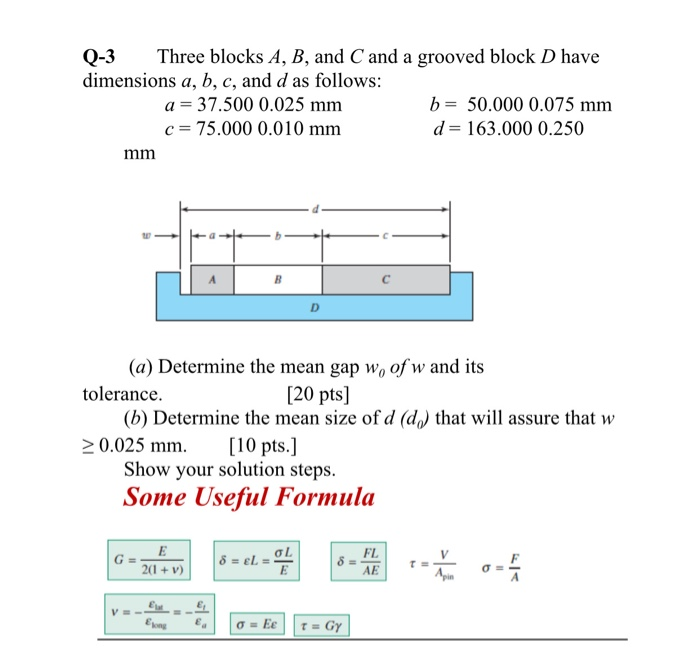 Solved Q-3 Three blocks A, B, and C and a grooved block D | Chegg.com