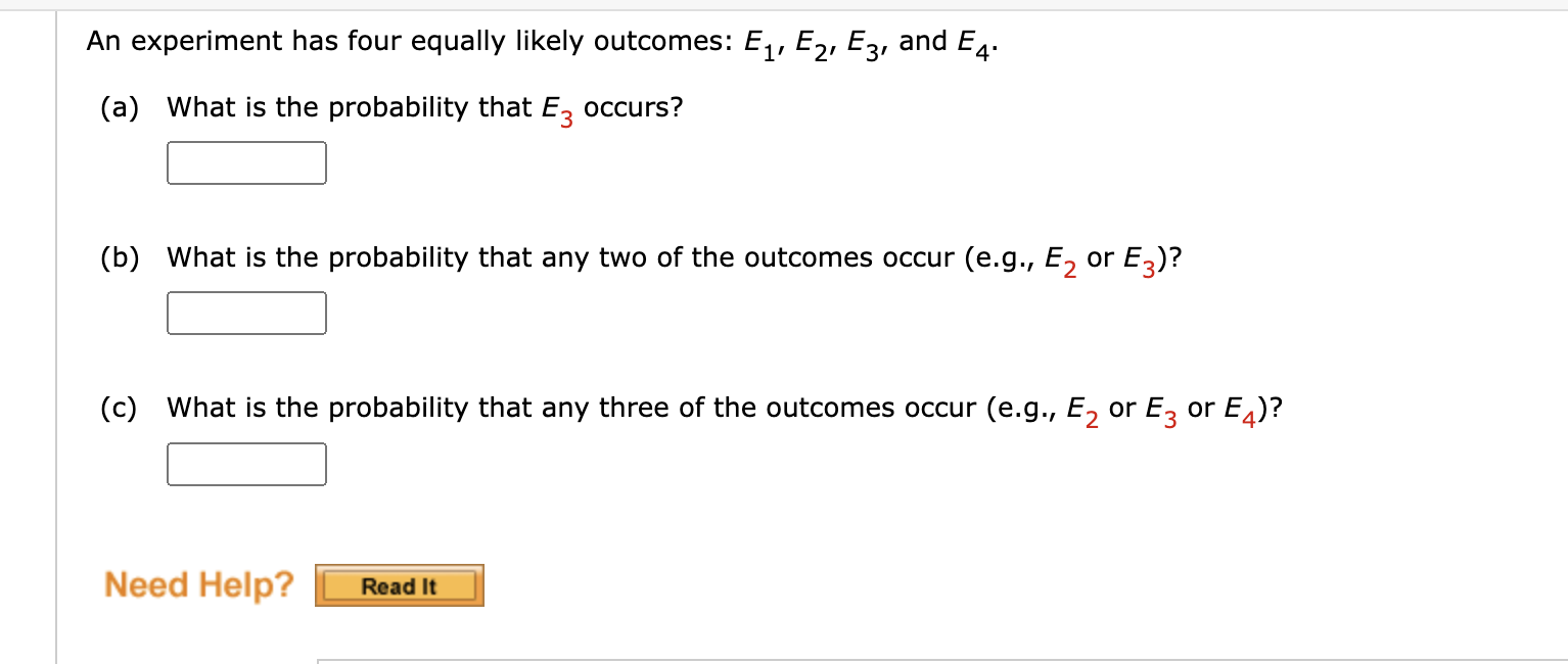 Solved An experiment has four equally likely outcomes: | Chegg.com