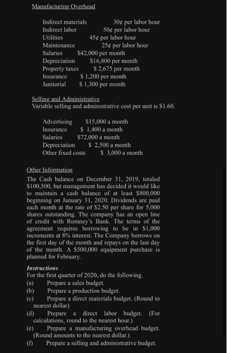 Solved Chapter 22 Budgetary Planning Comprehensive | Chegg.com