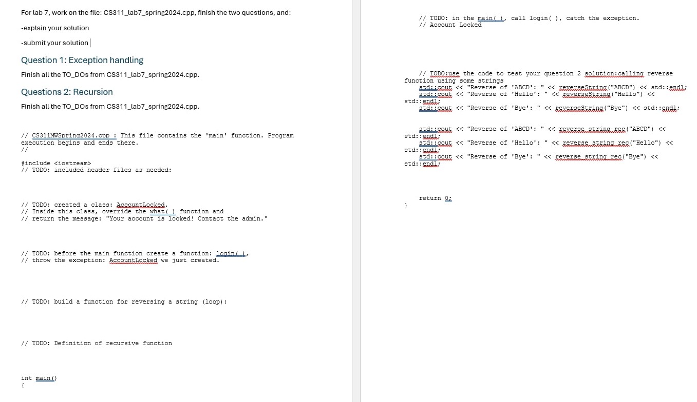 Solved For lab 7, ﻿work on the file: | Chegg.com