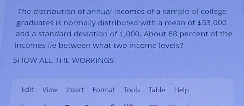 Solved The distribution of annual incomes of a sample of | Chegg.com