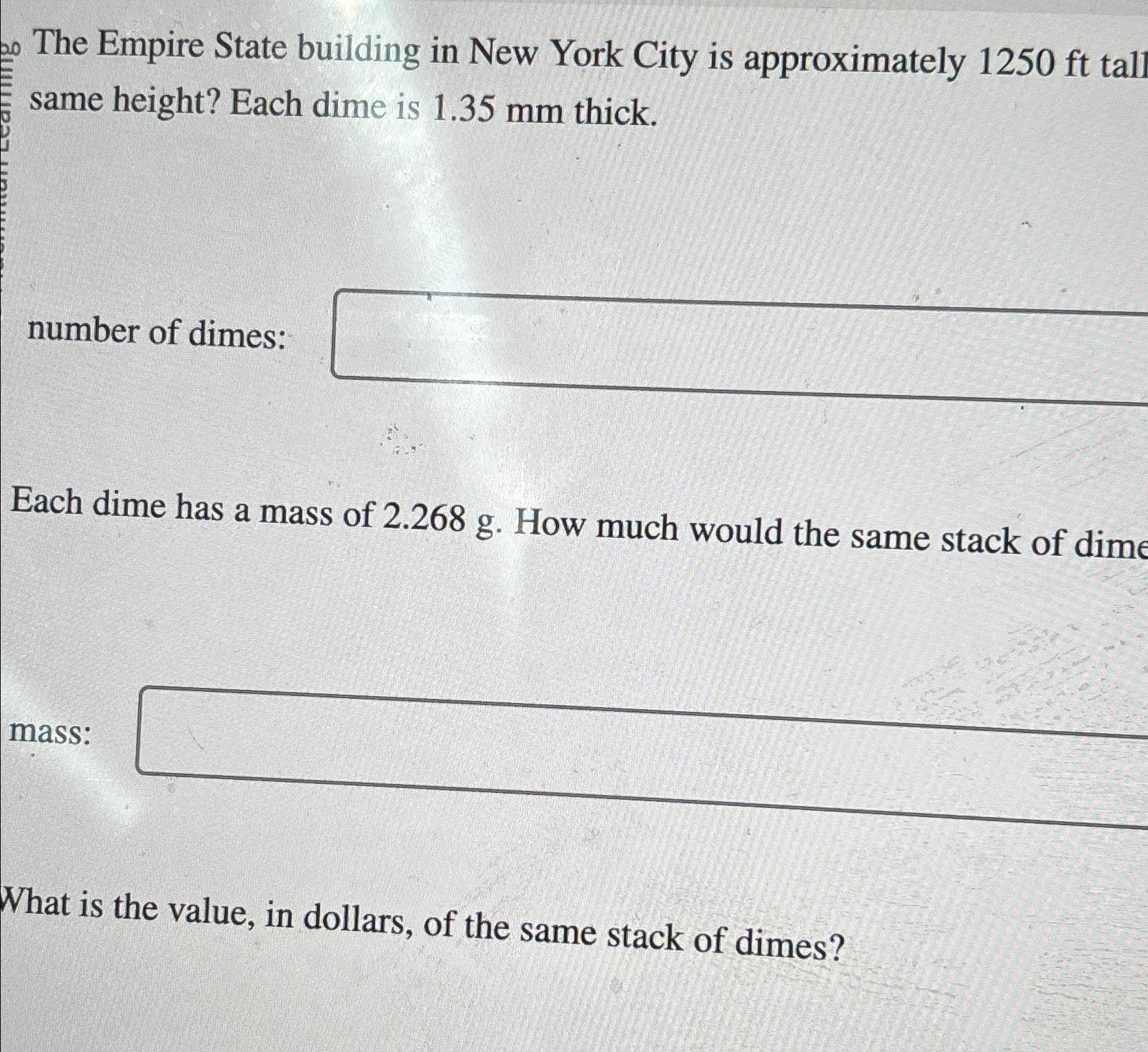 Solved The Empire State building in New York City is | Chegg.com