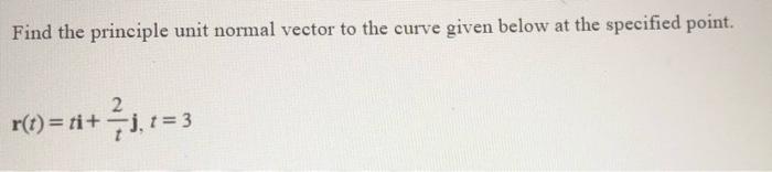 Solved Find the principle unit normal vector to the curve | Chegg.com