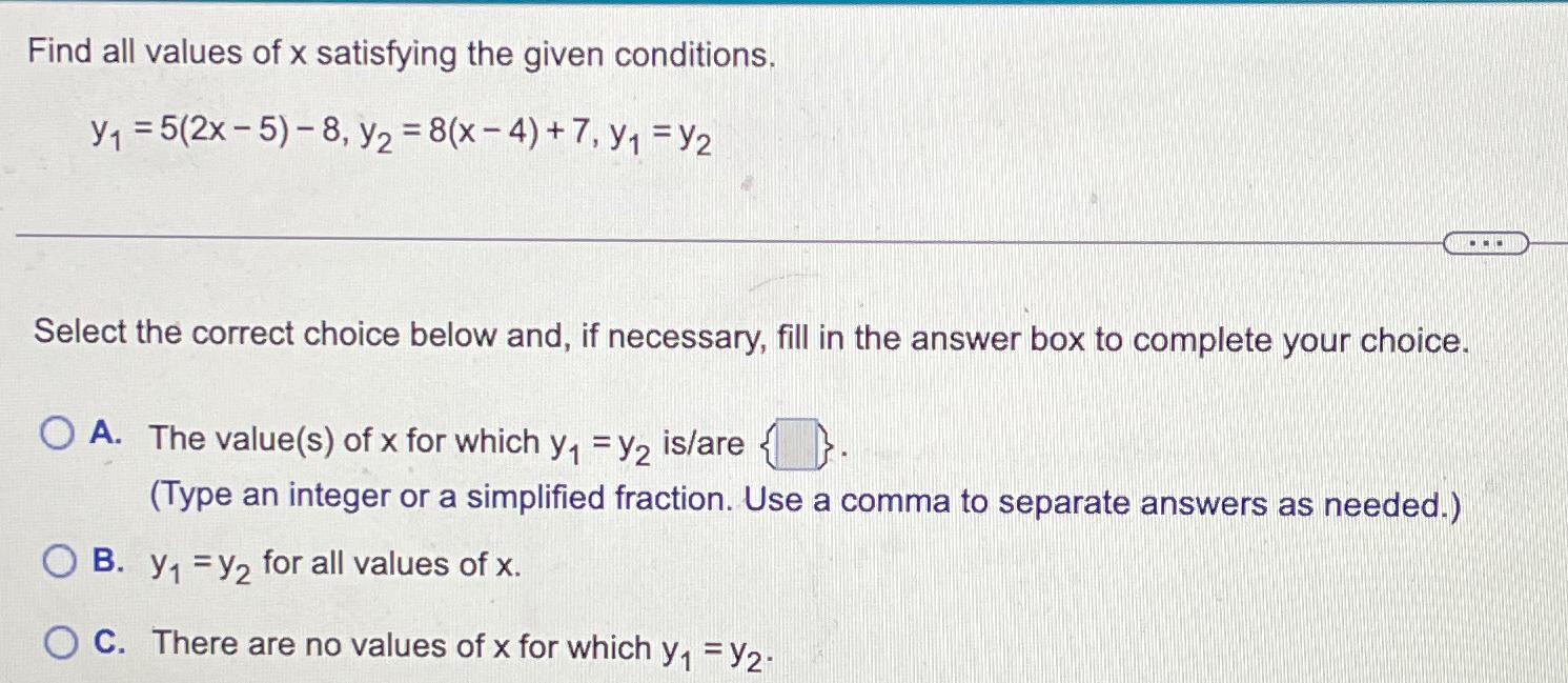 Solved Find all values of x ﻿satisfying the given | Chegg.com