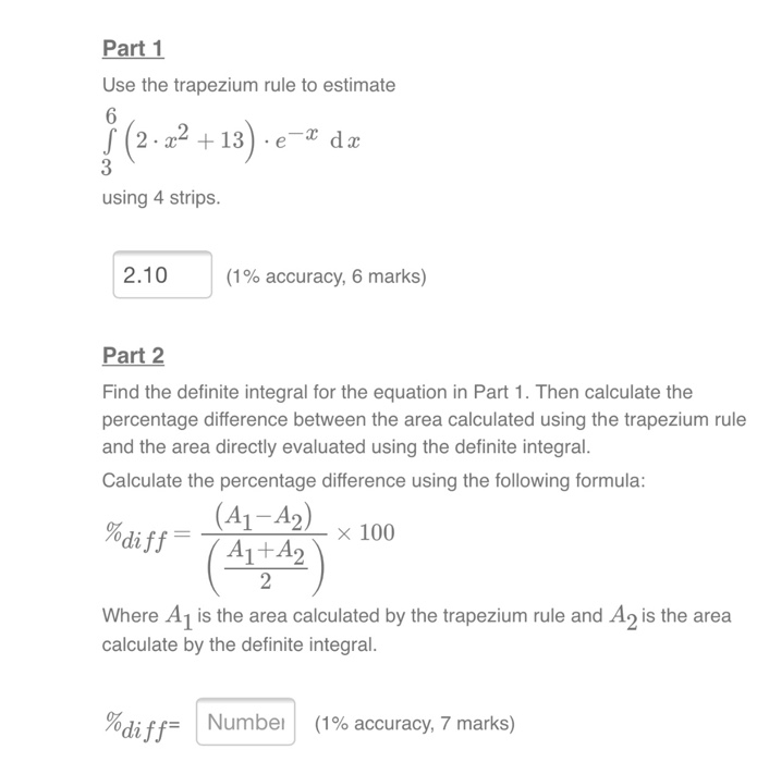 Solved Use the trapezium rule to estimate 2 2 1 using 4 | Chegg.com