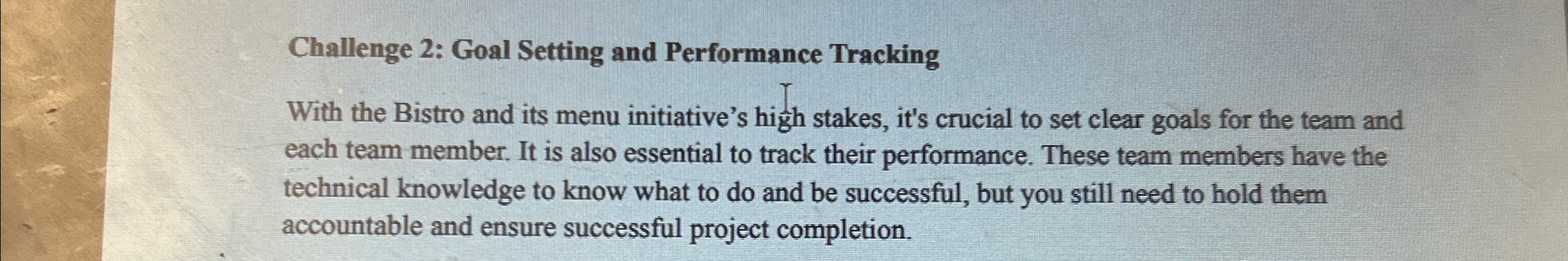 Solved Challenge 2: Goal Setting and Performance | Chegg.com