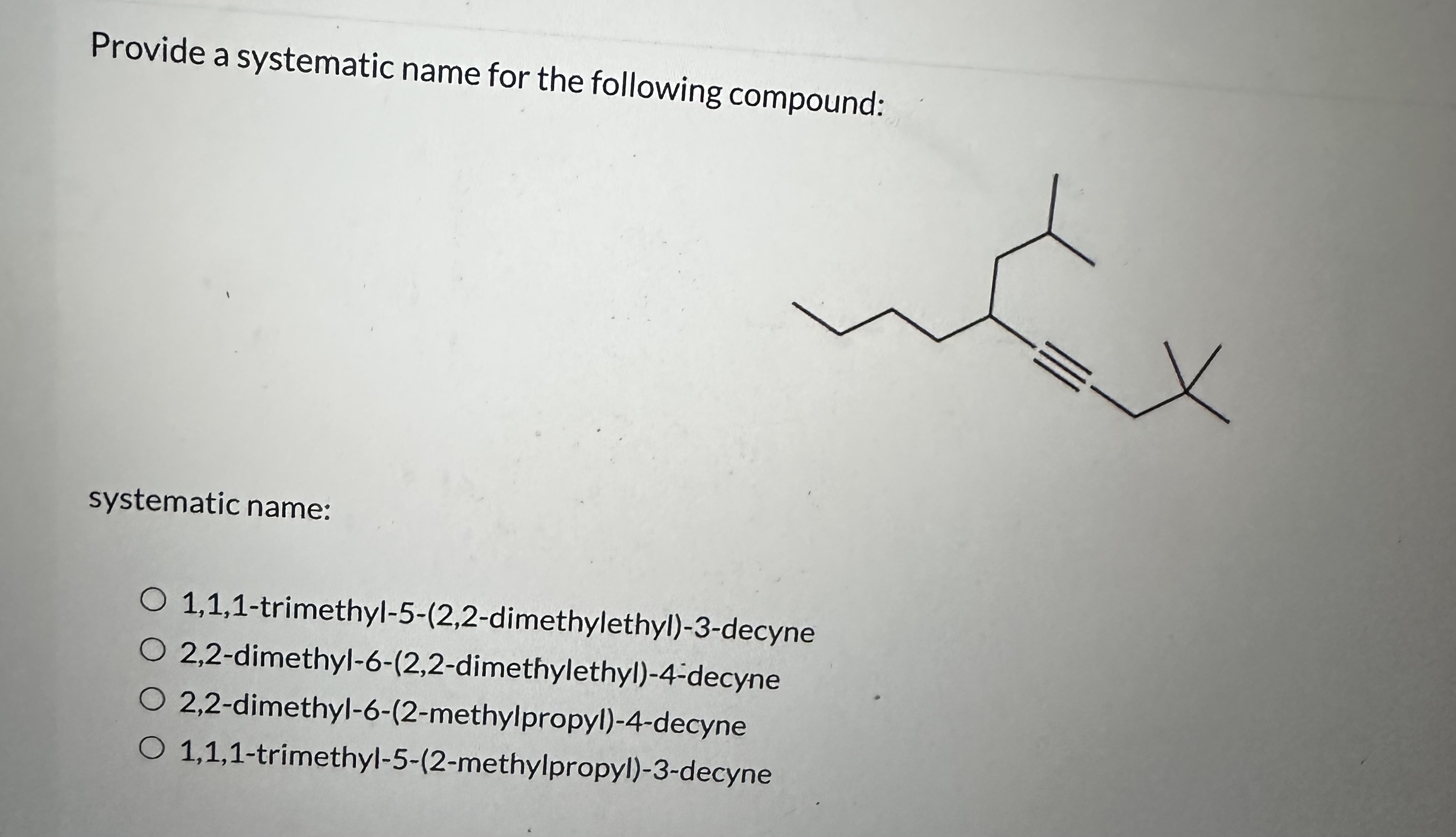 Solved by an EXPERT Provide a systematic name for the following | Chegg.com