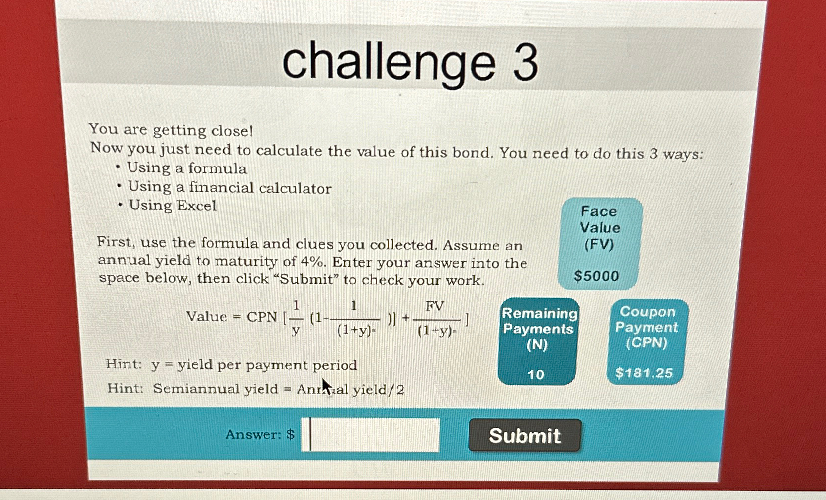Solved challenge 3You are getting close!Now you just need to | Chegg.com