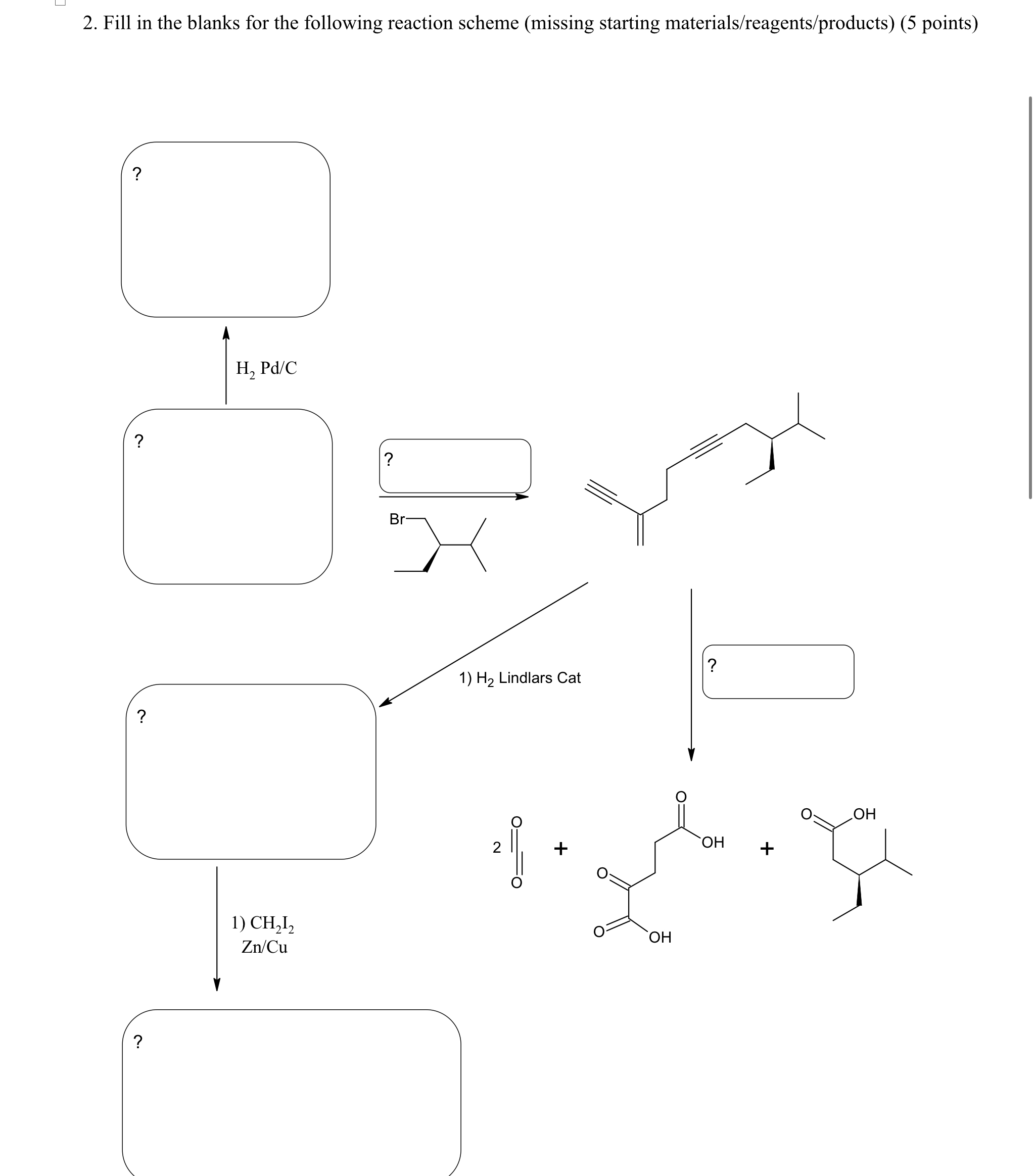 Solved Fill in the blanks for the following reaction scheme | Chegg.com