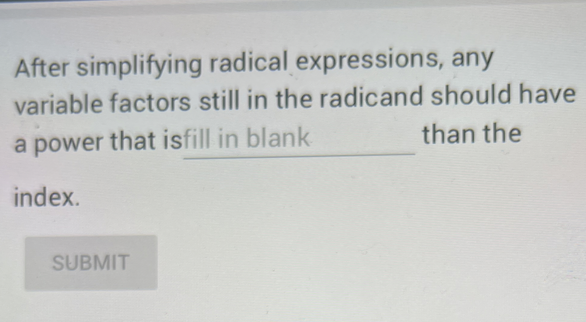 Solved After simplifying radical expressions, any variable | Chegg.com