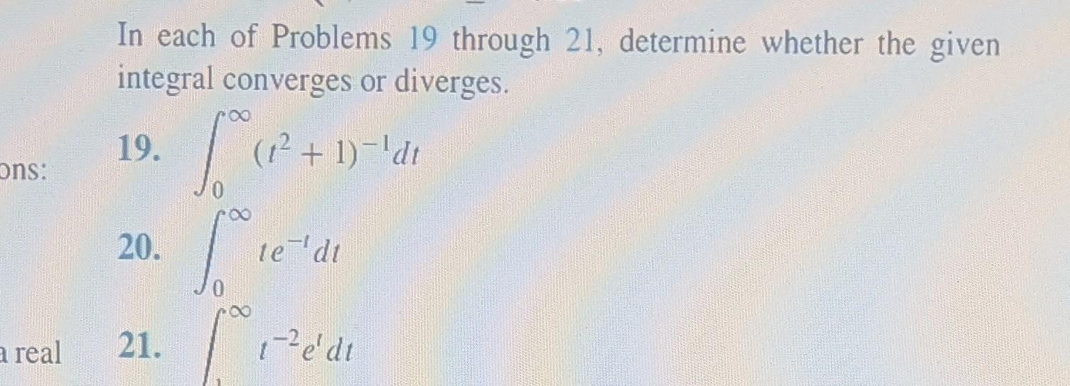 Solved ons: a real In each of Problems 19 through 21, | Chegg.com