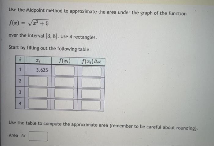 Solved Use the Midpoint method to approximate the area under | Chegg.com