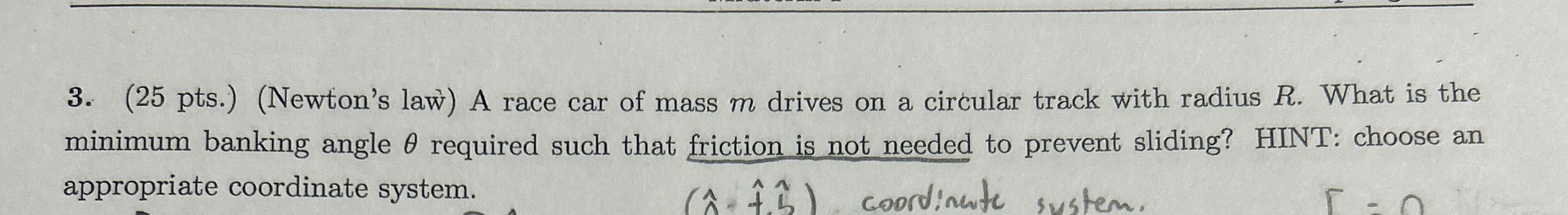 Solved (25 ﻿pts.) (Newton's law') ﻿A race car of mass m | Chegg.com