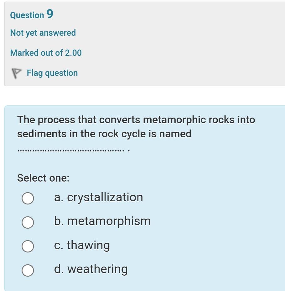 Solved Question 9Not yet answeredMarked out of 2.00Flag | Chegg.com Solved Question 9Not yet answeredMarked out of 2.00Flag | Chegg.com