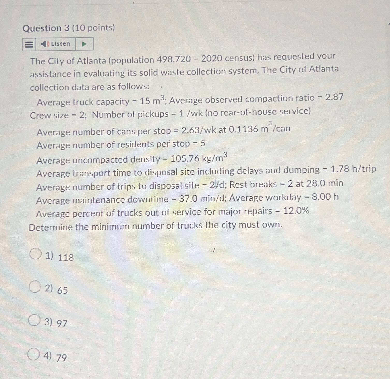 Solved Question 3 (10 points)LIstenThe City of Atlanta | Chegg.com Solved Question 3 (10 points)LIstenThe City of Atlanta | Chegg.com