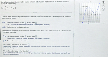 using the graph, determine any relative maxima or | Chegg.com