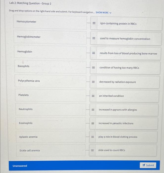 Solved Lab 2: Matching Question - Group 2 Drag and drop | Chegg.com