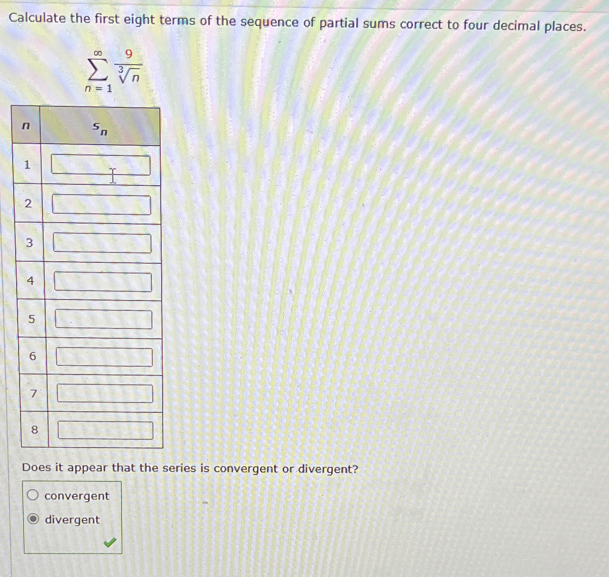 Solved Calculate the first eight terms of the sequence of | Chegg.com