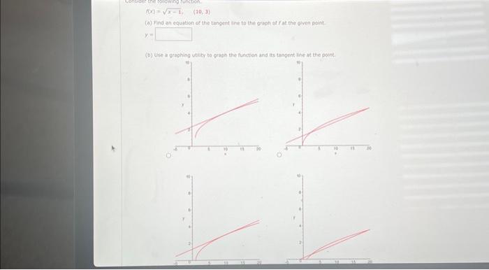 Solved f(x)=x−1,{10,3} (a) Find an equation of the tangent | Chegg.com