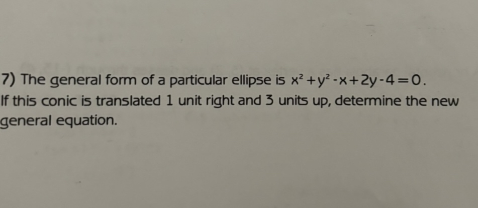The general form of a particular ellipse is | Chegg.com